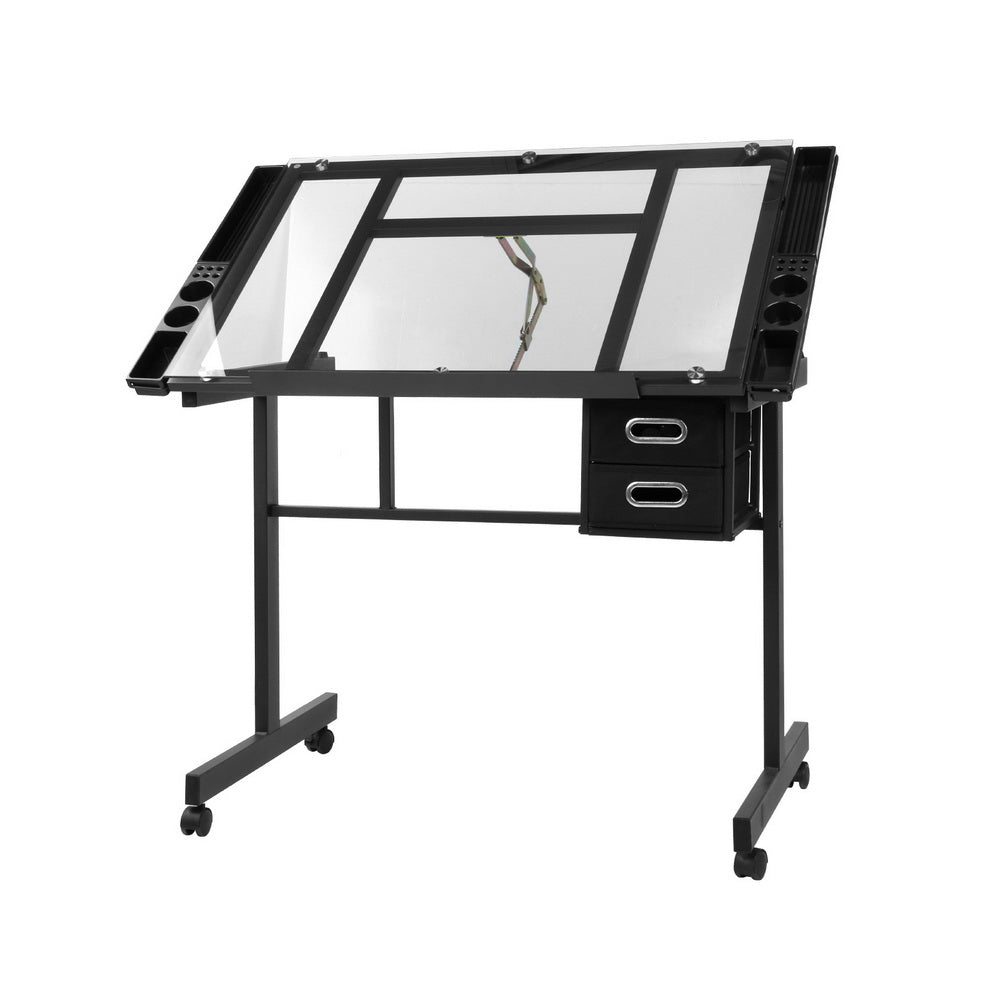 Artiss Drawing Desk Drafting Table Black | RnR Galore