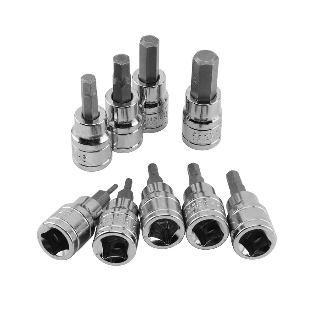 9pcs Allen Key Sockets Hex Bit Socket Set 3/8" Drive Drill Metric Tool ...